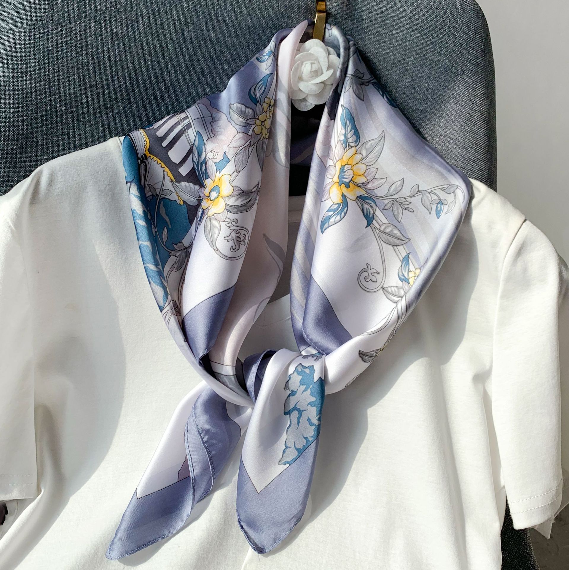 Floral Women Neck Hair Scarf Foulard Headband Prin... – Vicedeal