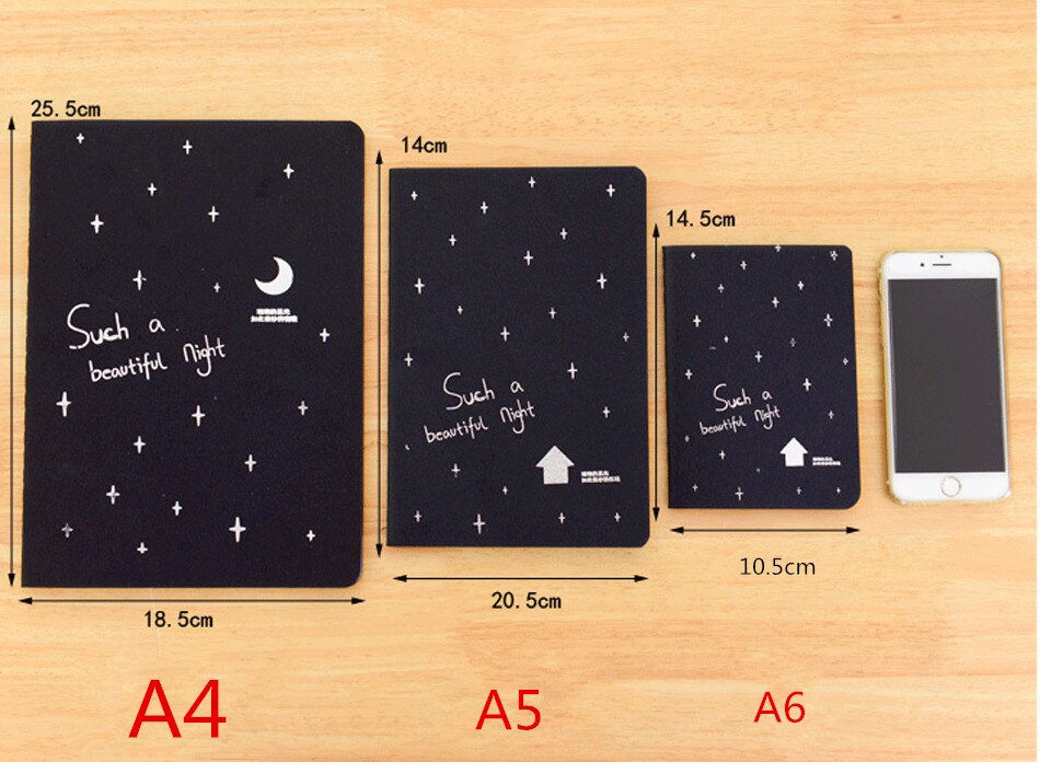 28 Sheets Notebook Diary Black Paper Notepad A4 A6... – Vicedeal