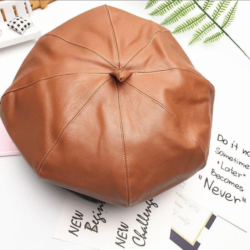 PU Leather Octagonal Cap Newsboy Cap Retro Literar... – Vicedeal