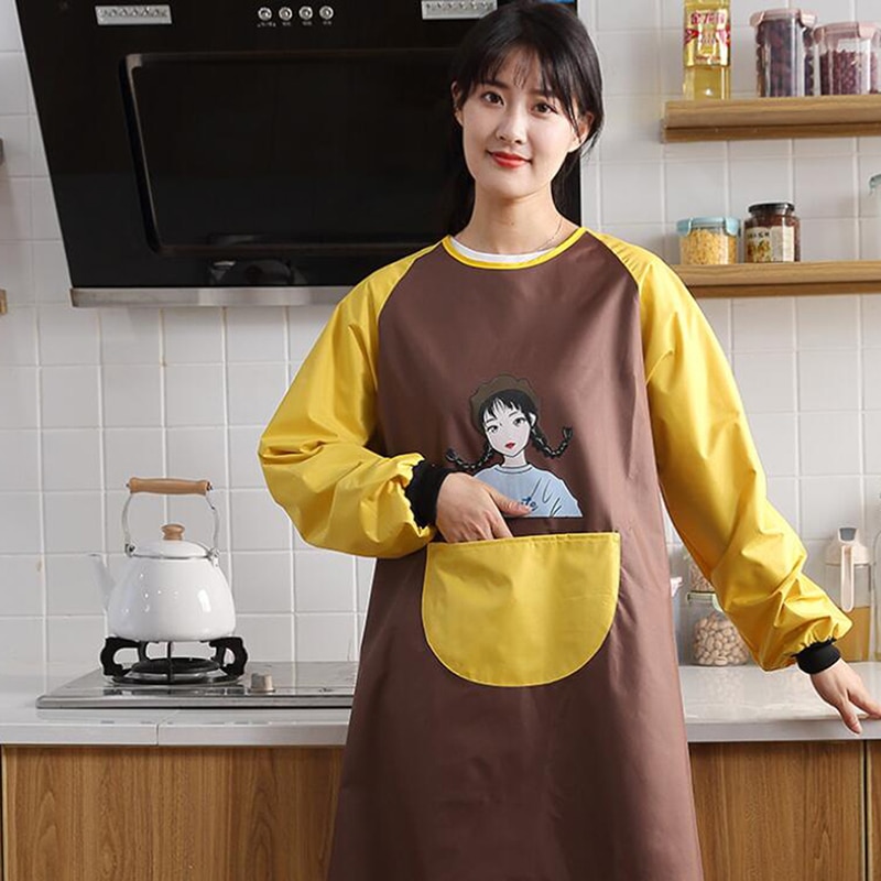 Leuke Japanse Schort Lange Mouwen Thuis Keuken Wat... – Grandado