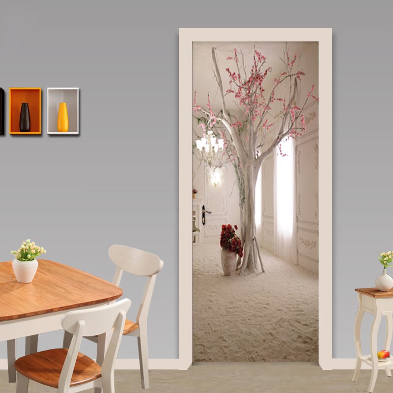 Modern Floral Tree Wall Door Sticker Living Room D... – Vicedeal