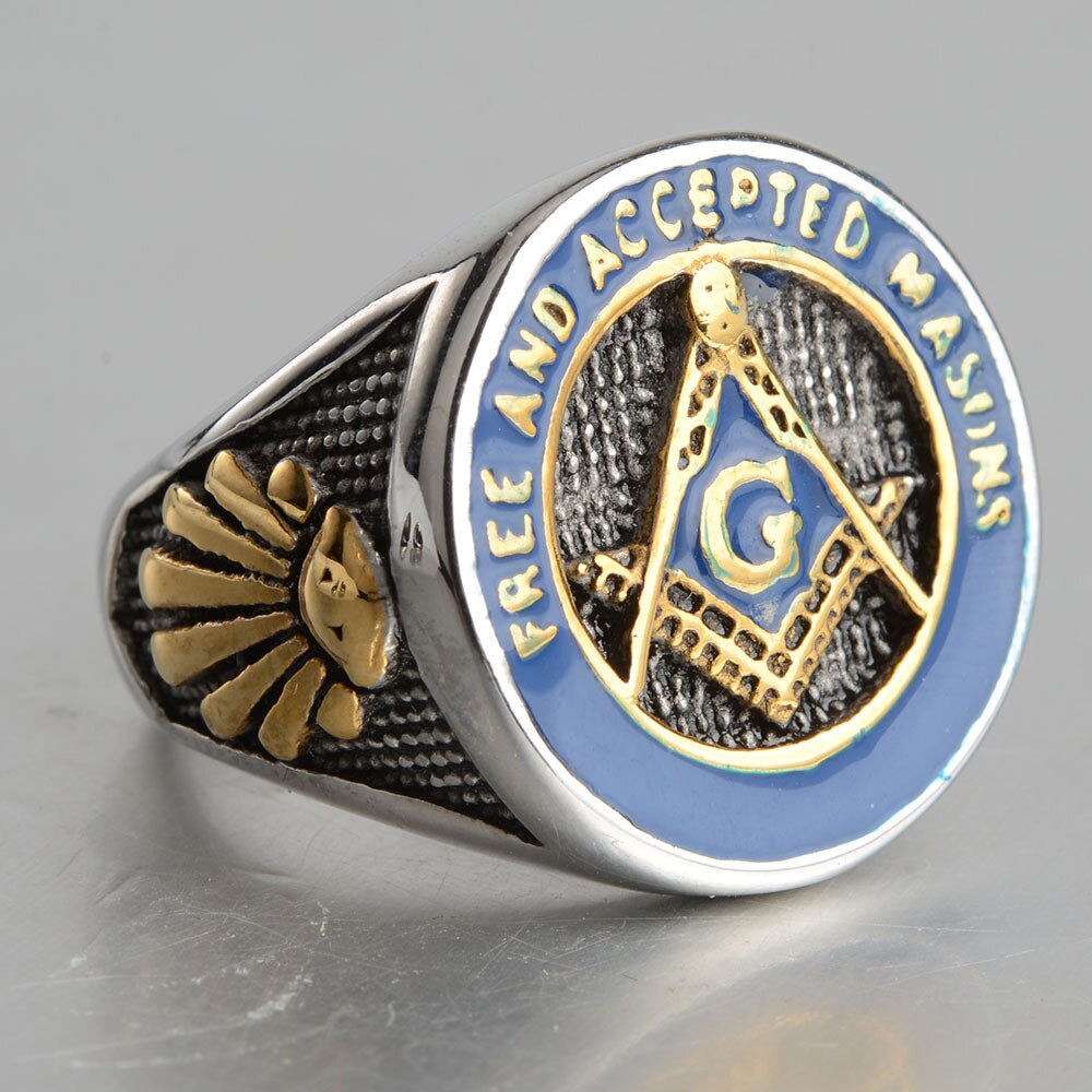 3 color Masonic Free Mason Rings Men Stainless Ste... – Grandado