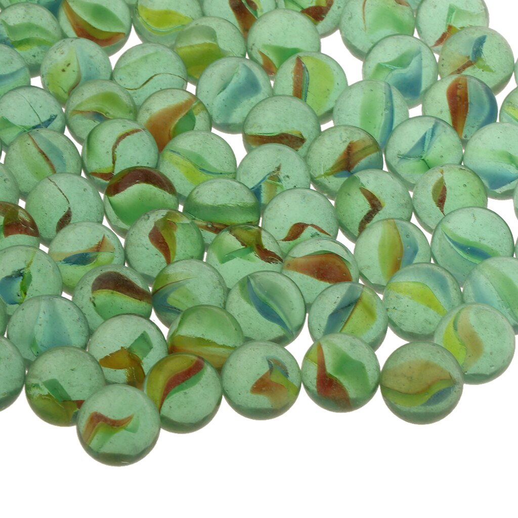 100 PCS 16mm Green Petal Glass Marbles Solitaire T... – Grandado