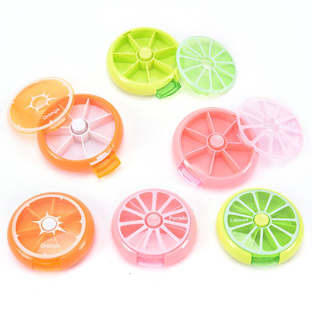 Rotating 7 Days Pill Container Lemon Pill Box Spli... – Vicedeal