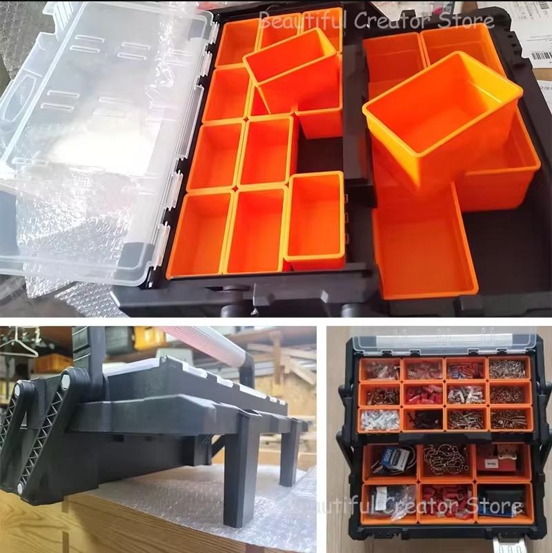 Plastic Hardware Tool Box Double Layer Parts Tool ... – Vicedeal