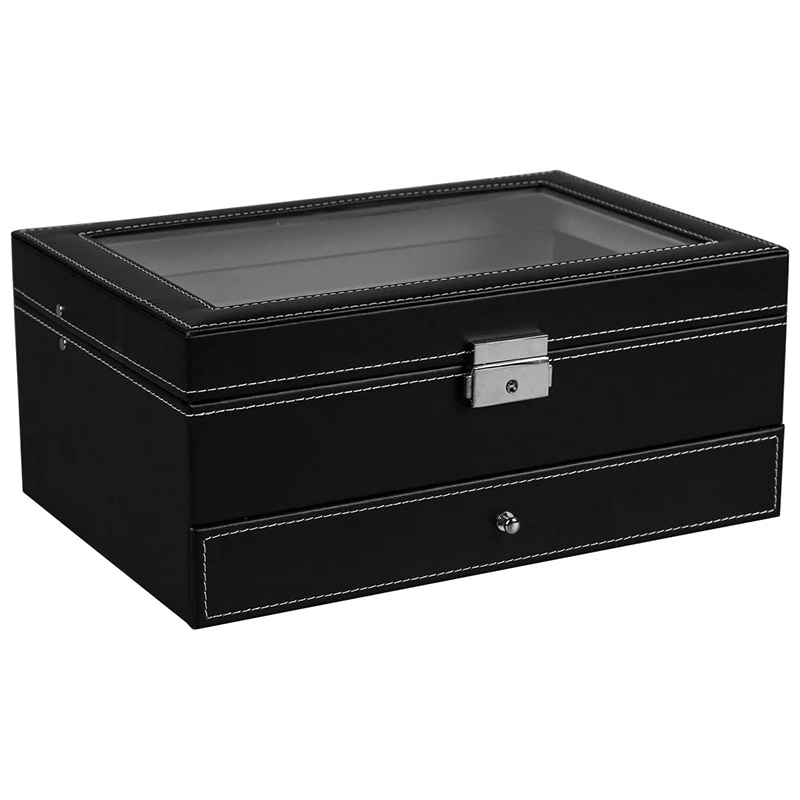12 Slot Lockable Watch Storage Boxes Jewelry Displ... – Vicedeal