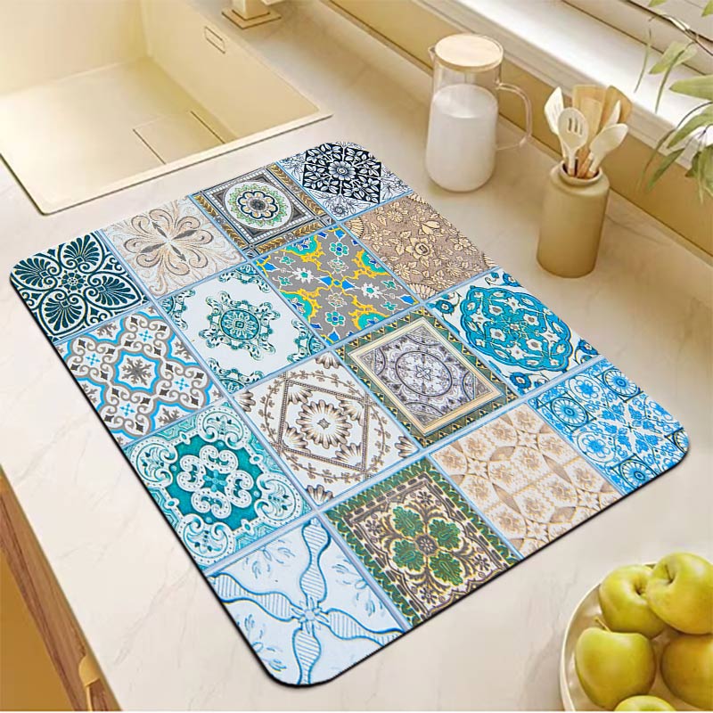 Super Absorbent Kitchen Mat Rubber Dish Drying Pad... – Grandado