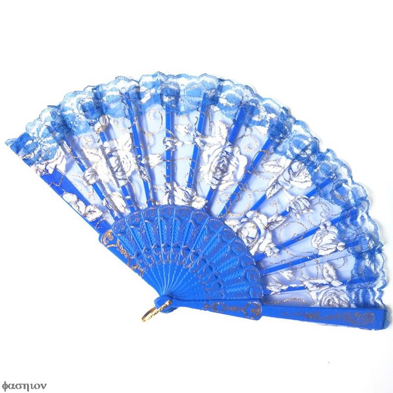 Rose Flower Lace Fans Chinese Style Dance Wedding ... – Grandado