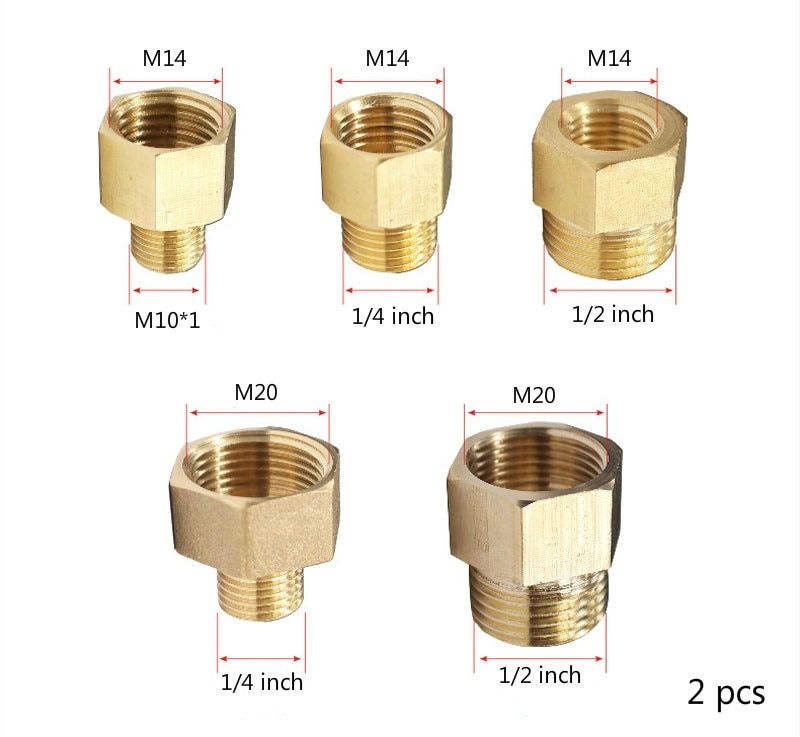 M14 Female to 1/2 inch 1/4 inch M10*1 Male Pressur... – Grandado