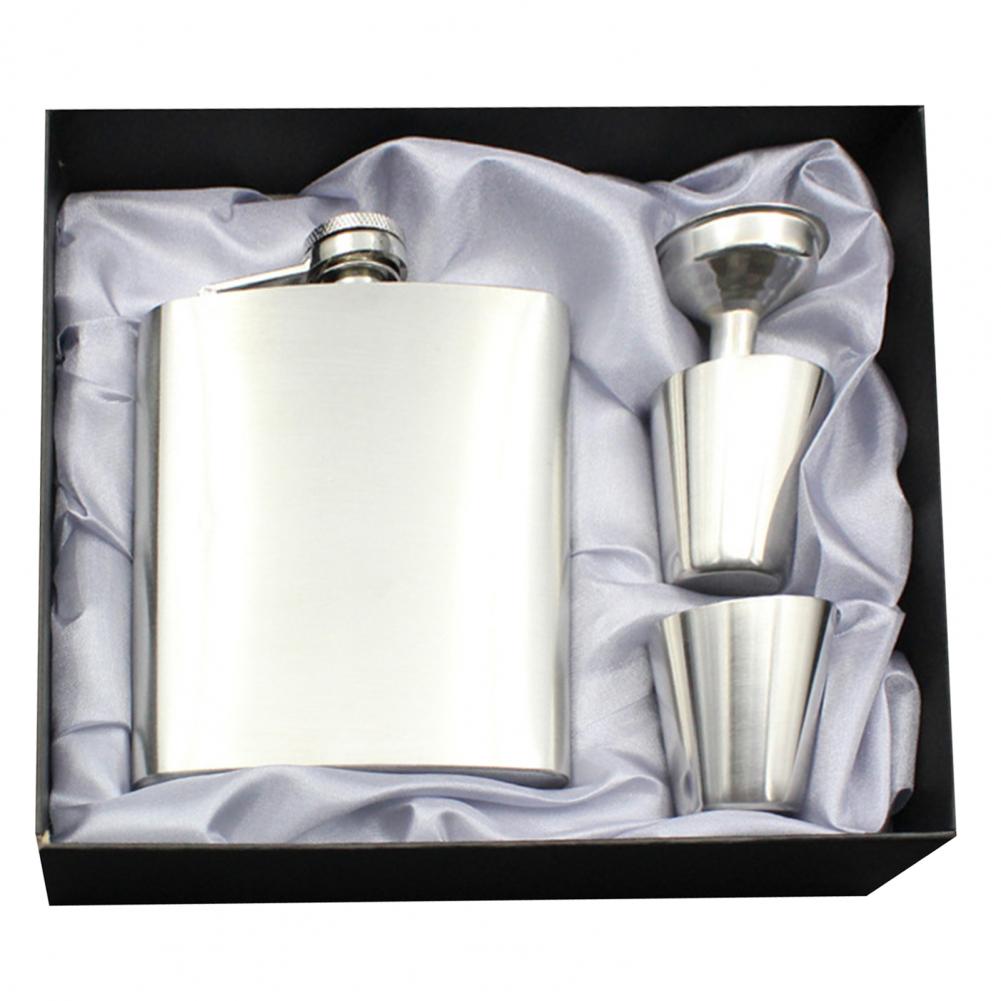1 Set 7 Ounces Wine Flagon Polished Metal Wine Fla... – Vicedeal