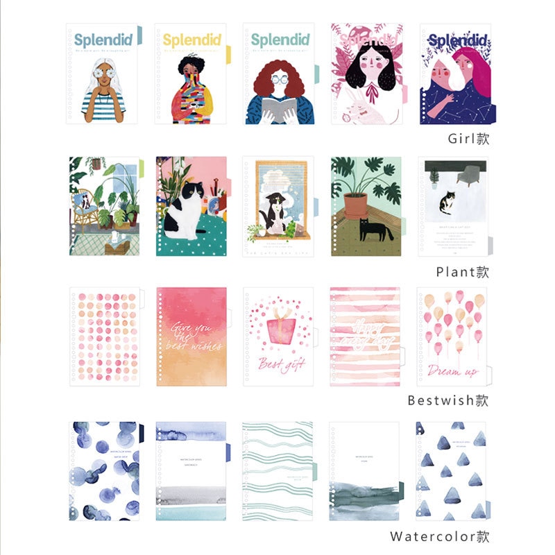 5Pcs/set A5 A6 Notebook Journal Filler Spiral Plan... – Vicedeal