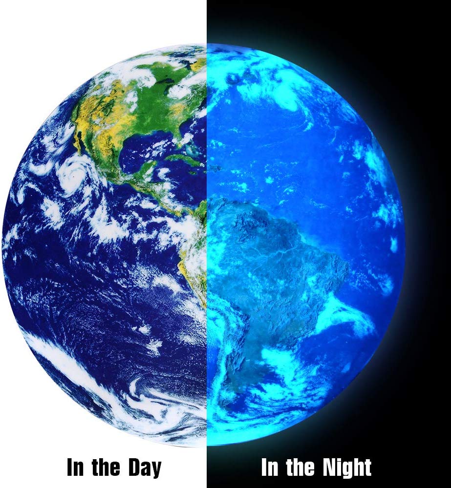 1PCS Luminous blue earth Cartoon DIY 3d Wall Stick... – Grandado