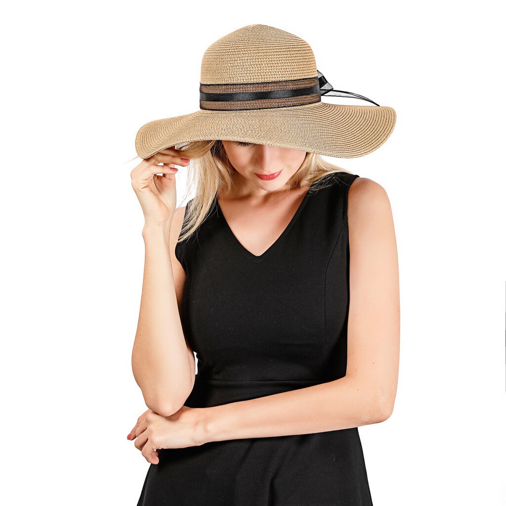 Strand Strooien Hoed Vrouwelijke Zomer Boog Zonneh... – Grandado