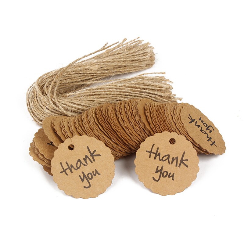 100pcs 40mm Round Scalloped Kraft Paper Card Tag D... – Grandado