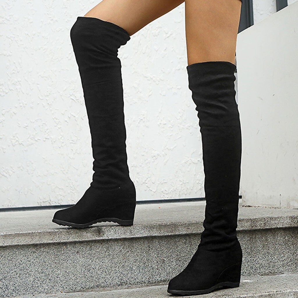 Women's Solid Warm Boots Over The Knee Long Boots ... – Vicedeal