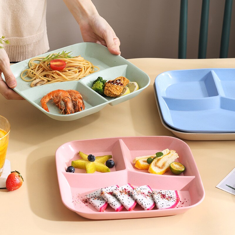 Divided Plate Compartment Plate For Food Round Pla... – Grandado