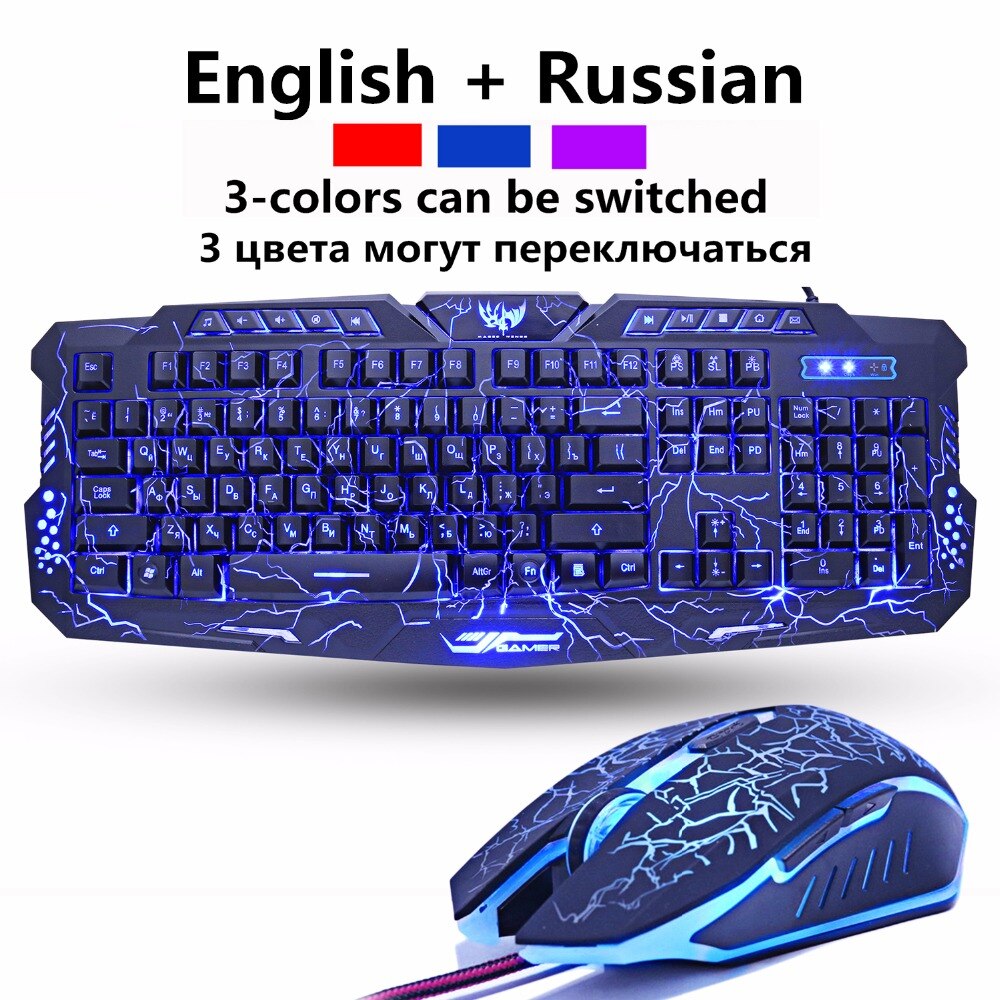 Zuoya Russisch Engels Gaming Toetsenbord Crack 3-K... – Vicedeal