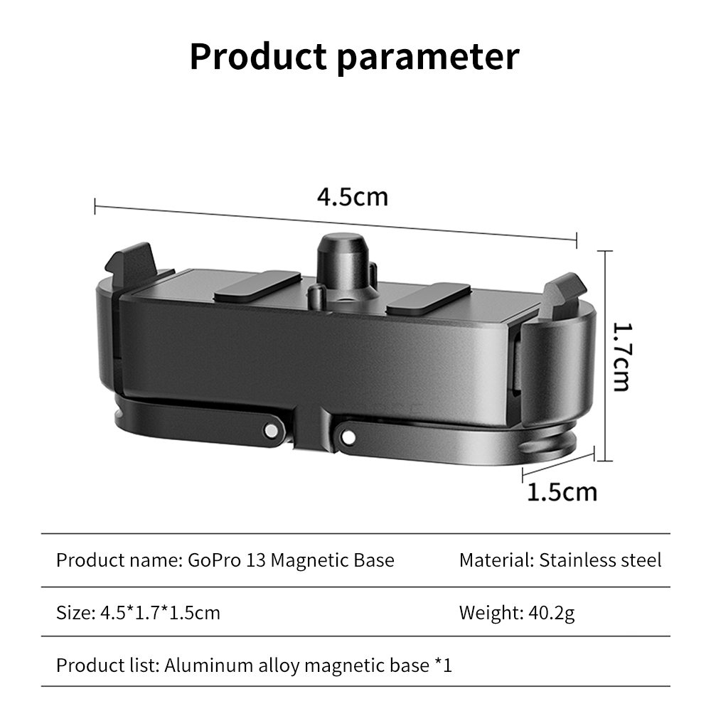 Magnetic Quick Release Base For Gopro 13 Black Mou... – Grandado