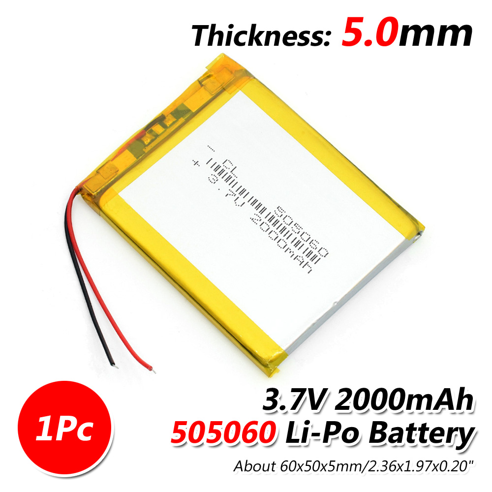 3.7V 2000mAh 505060 Lithium Polymer Li-Po li ion R... – Vicedeal
