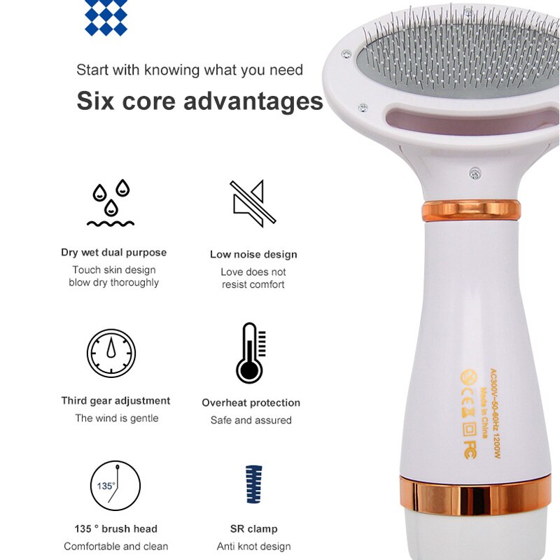 1pc 2-In-1 Portable Dog Dryer Dog Hair Dryer And C... – Grandado