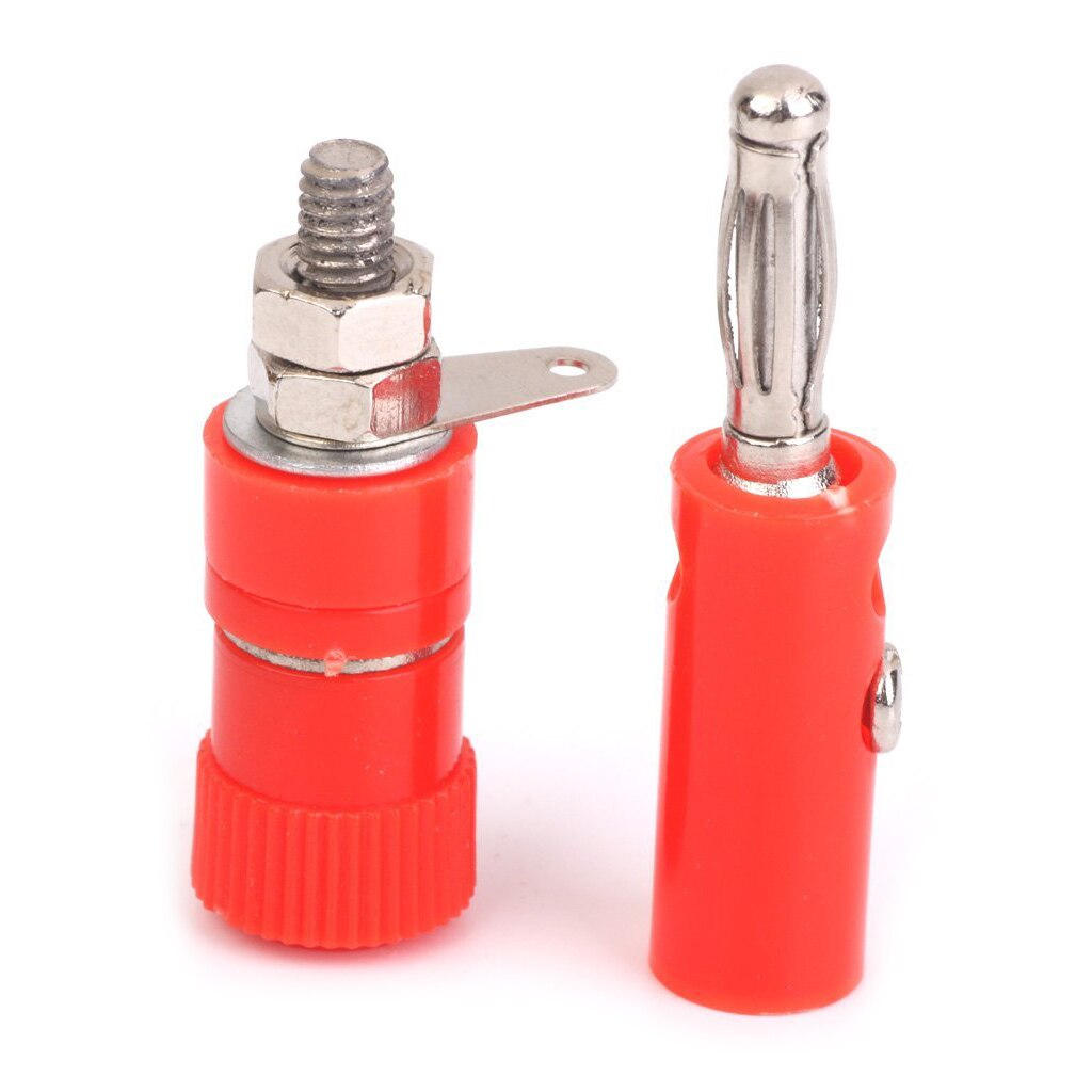 4mm Banana type plug with red insulation plug, bla... – Grandado