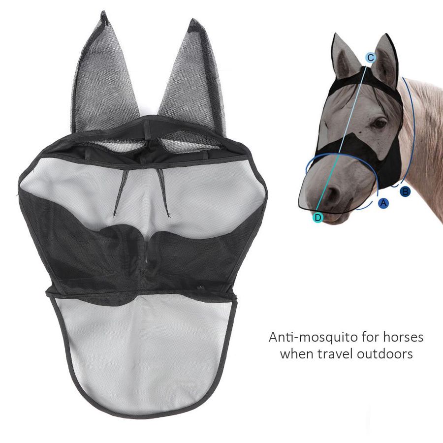 Ademend Paard Fly Gezicht Shield Anti-Muggen Paard... – Grandado