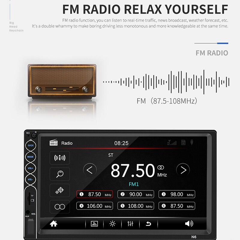 Multifunctional 7-inch HD Car Radio MP5 Player N6 ... – Grandado