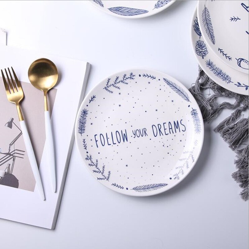 8 Inch Euro Ceramic Plate Porcelain Beef Dishes De... – Grandado