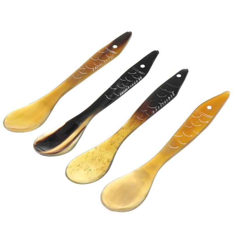 4Pcs Buffalo Horn Spoon Coffee Kitchen Soup Spoon ... – Vicedeal