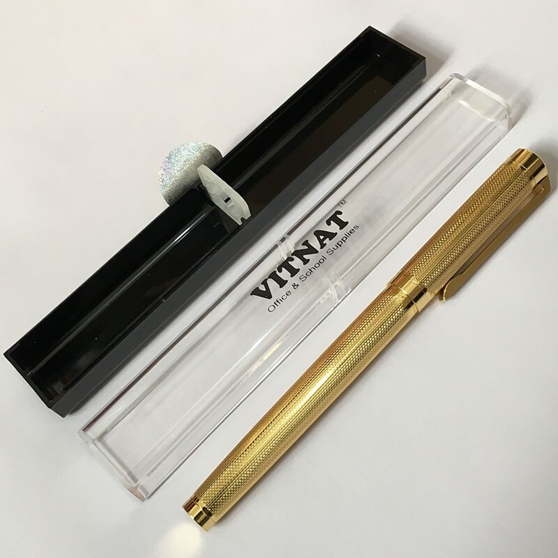 Luxury Metal Gold Medium Nib Fountain Pen Decorati... – Vicedeal