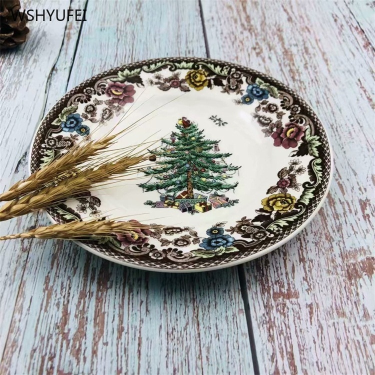 6.5 inch ceramic plate Christmas tree series sashi... – Grandado