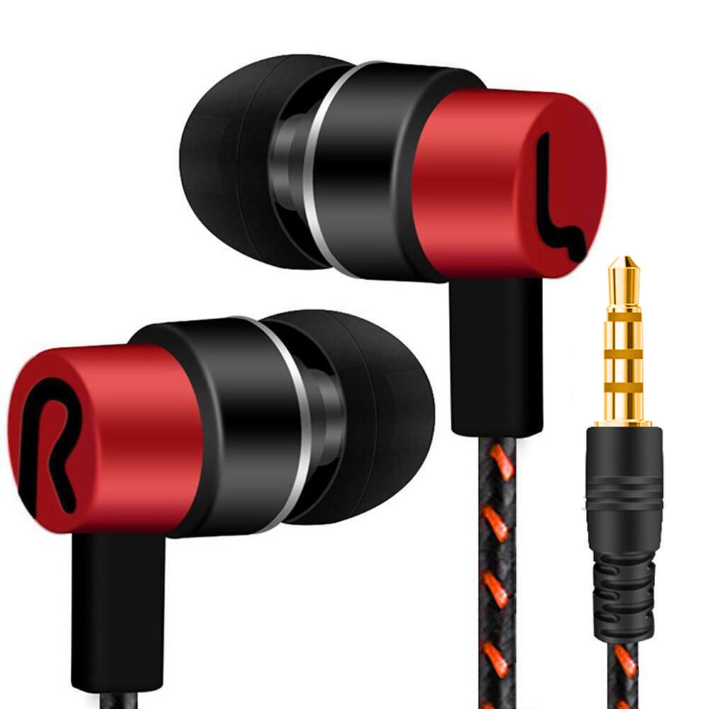 3.5mm subwoofer farverige headset med ledning i ør... – Vicedeal
