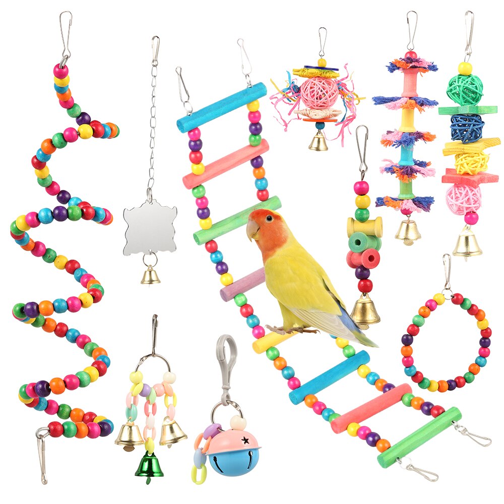 10 Stks/set Combinatie Papegaai Speelgoed Vogel Ar... – Vicedeal