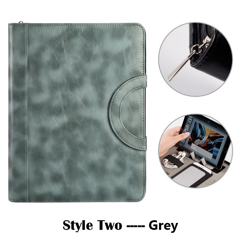Portable A4 Binder Folder PU Leather Manager Padfo... – Vicedeal