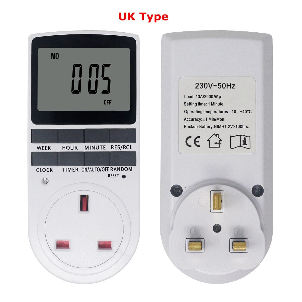 Digital Timer Switch Socket EU FR BR UK Plug Progr... – Grandado