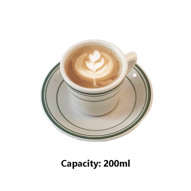 LadyCC Retro Green Line Coffee Cup and Saucer 200m... – Grandado