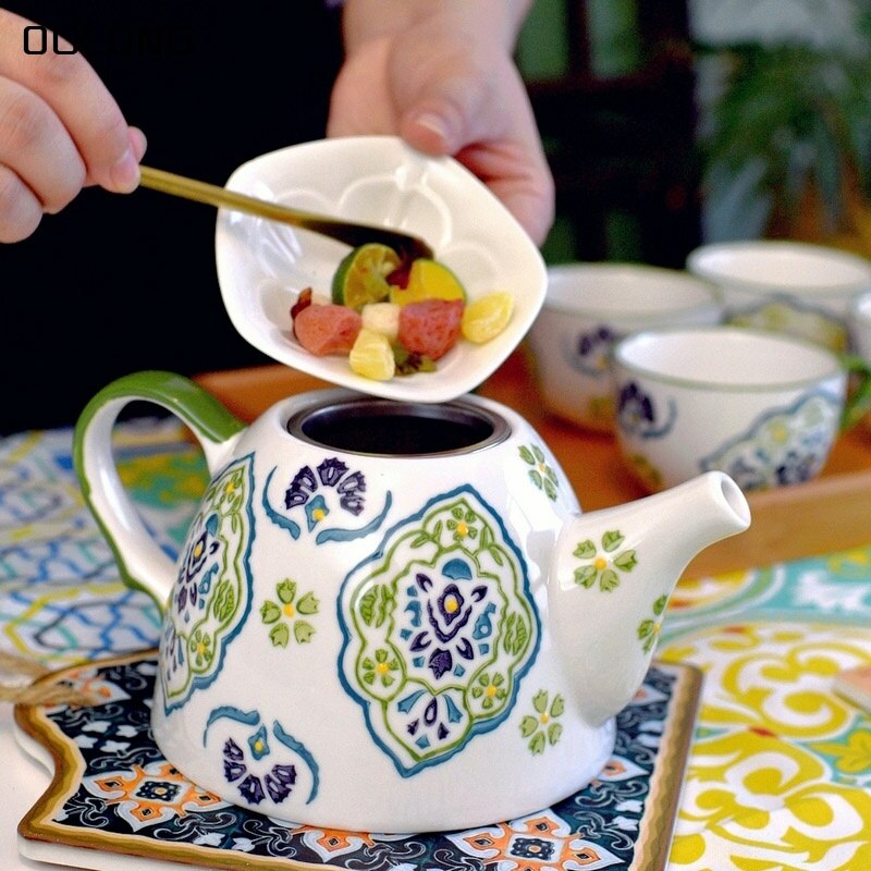 Hand-painted Japanese-style small fresh flower tea... – Grandado