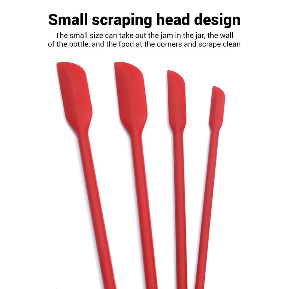 4Pcs Mini Silicone Spatula Set Jar Cake Cream Scra... – Grandado