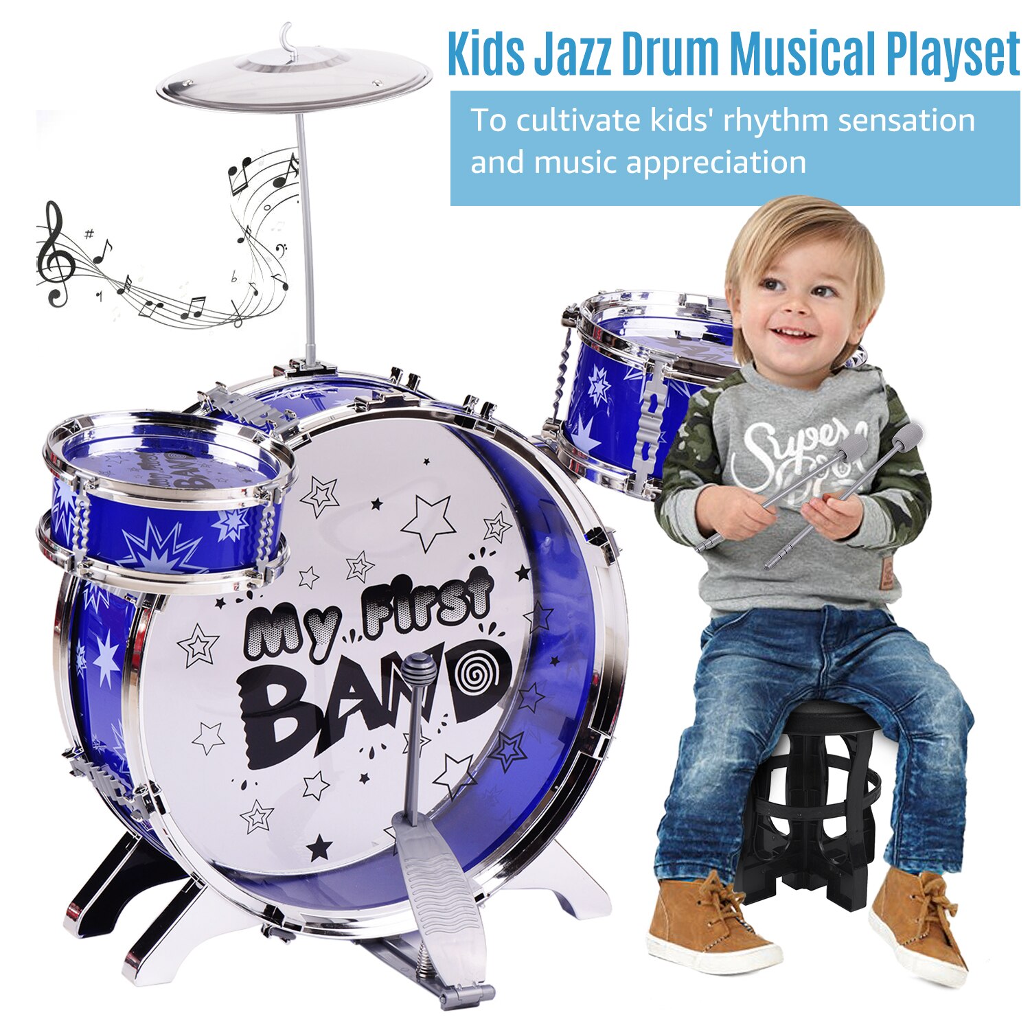 Enfant enfants débutants Jazz batterie ensemble 3 ... – Grandado