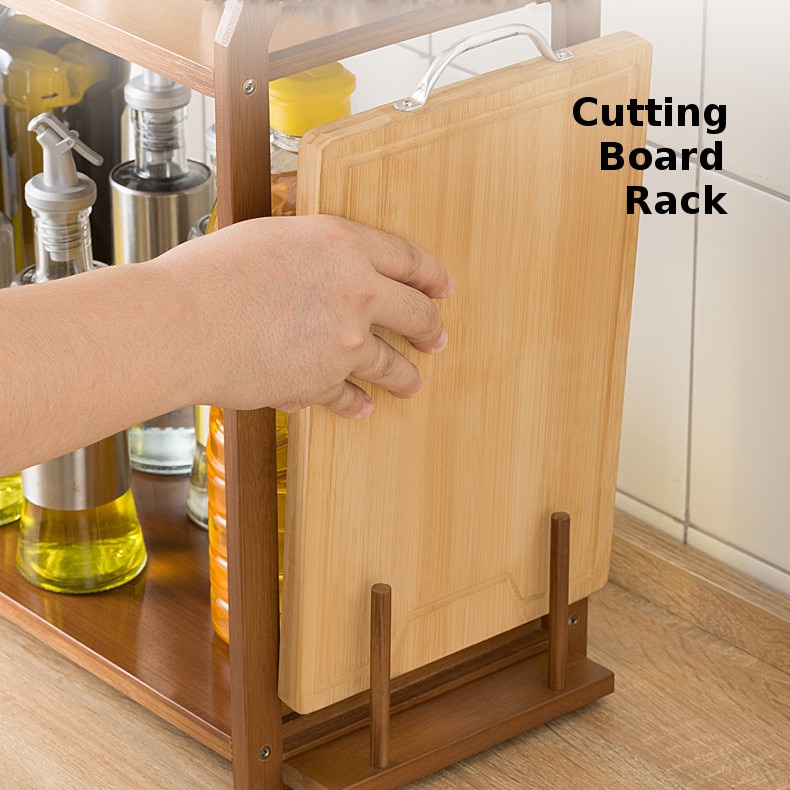 2-Tier Bamboo Microwave Shelf Height Adjustable Ra... – Vicedeal