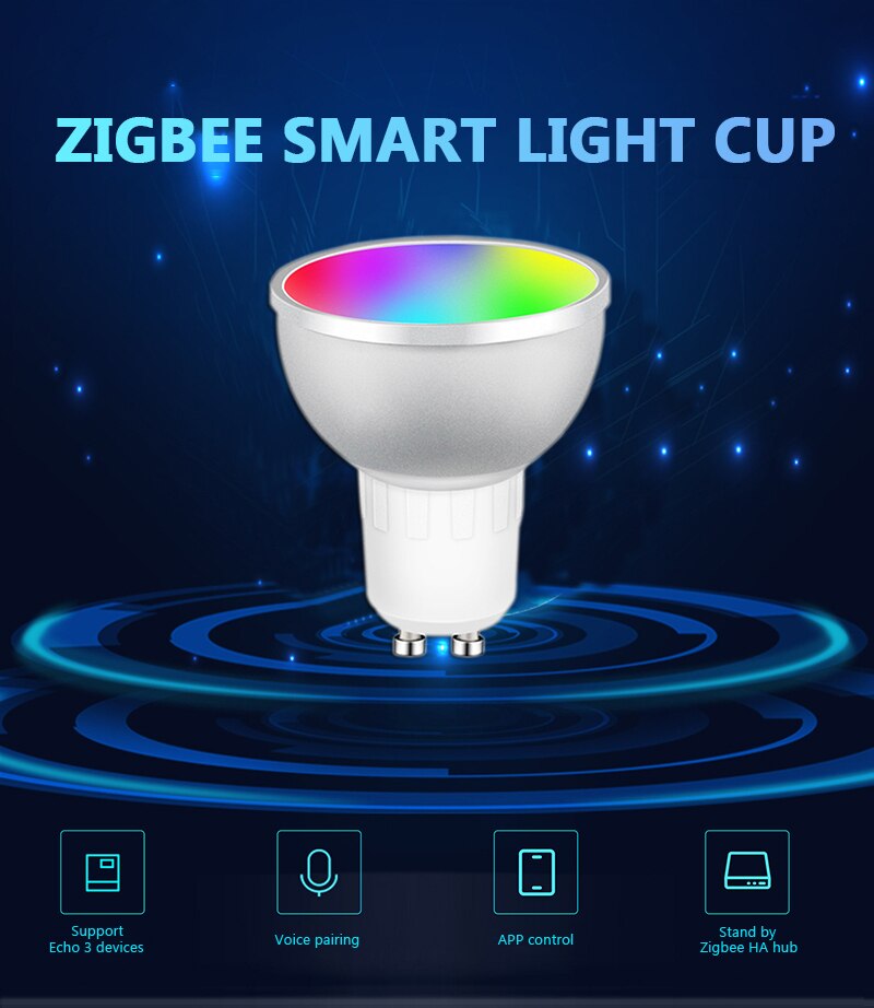 Tuya gu10 zigbee 3.0 smart pære 5w rgbcw led lys ... – Grandado