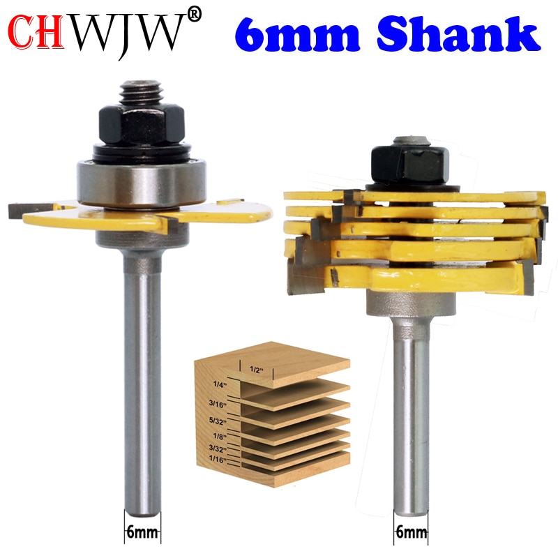 2PC 1/4" 6mm Shank 6 Piece Slot Cutter 3 Wing... – Grandado