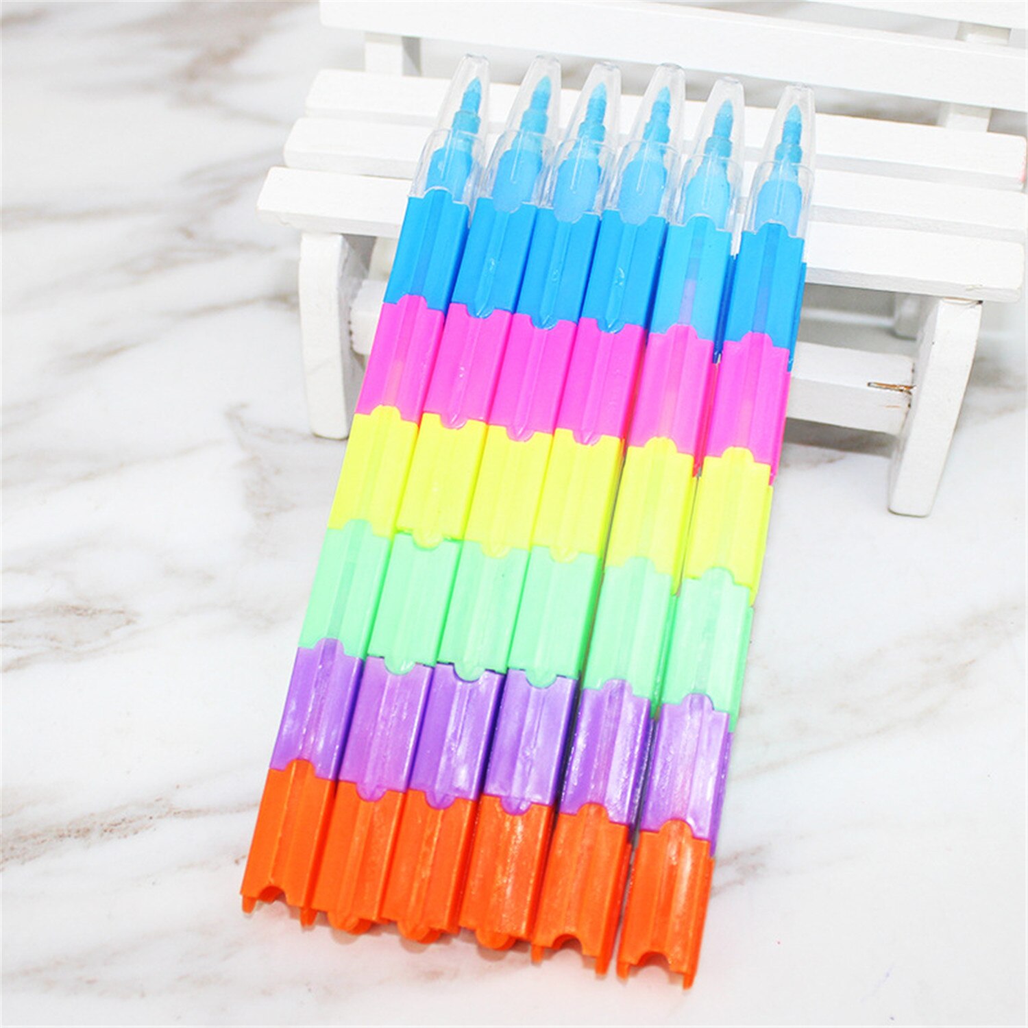 Pen 6 colors Replaceable Crayons Oil student Color... – Grandado