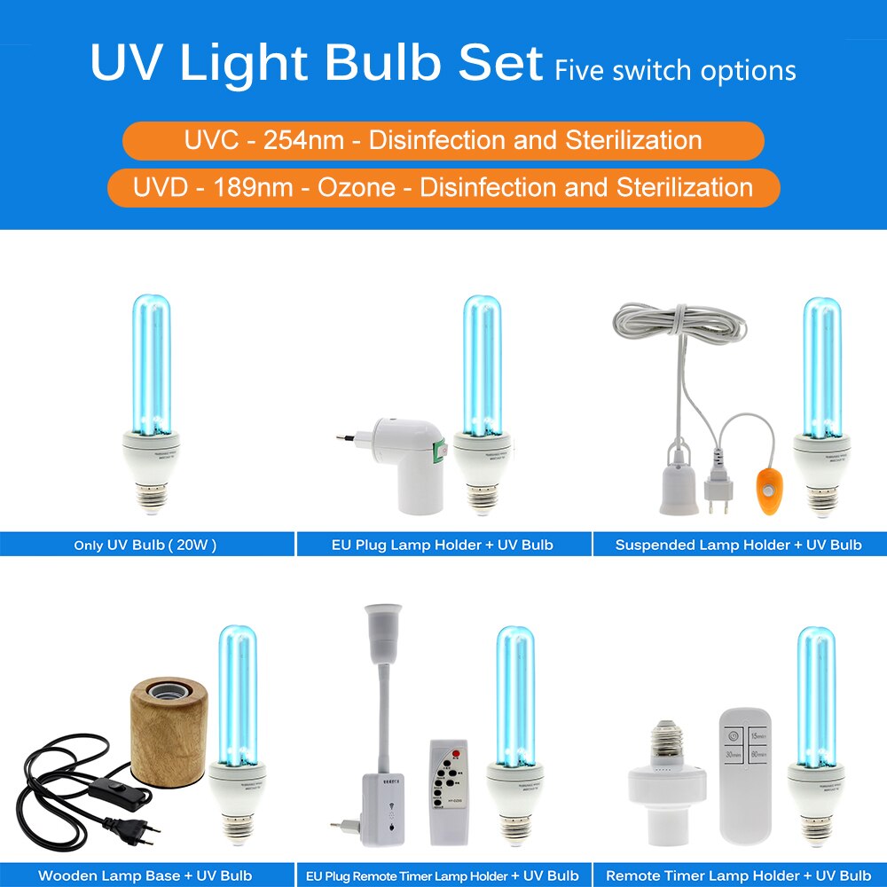 E27 UVC Germicidal Ultraviolet UV Light Tube Ozone... – Vicedeal