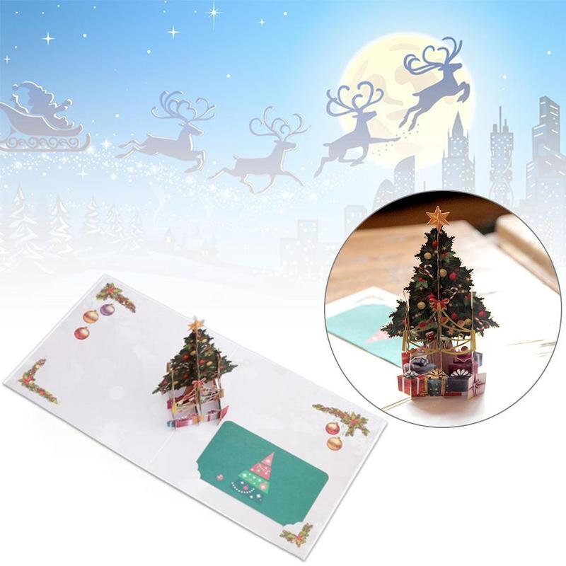 1/10 Pcs Christmas Tree 3D Postcard Hollow Carved ... – Grandado