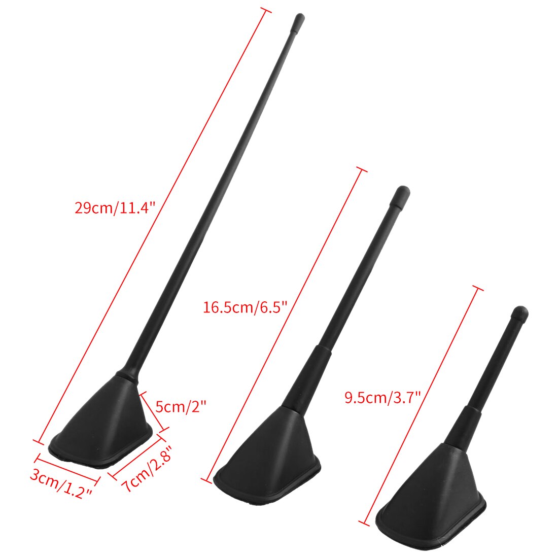 X Autohaux 3 In 1 Auto Dak Decoratieve Antenne Zwa... – Grandado