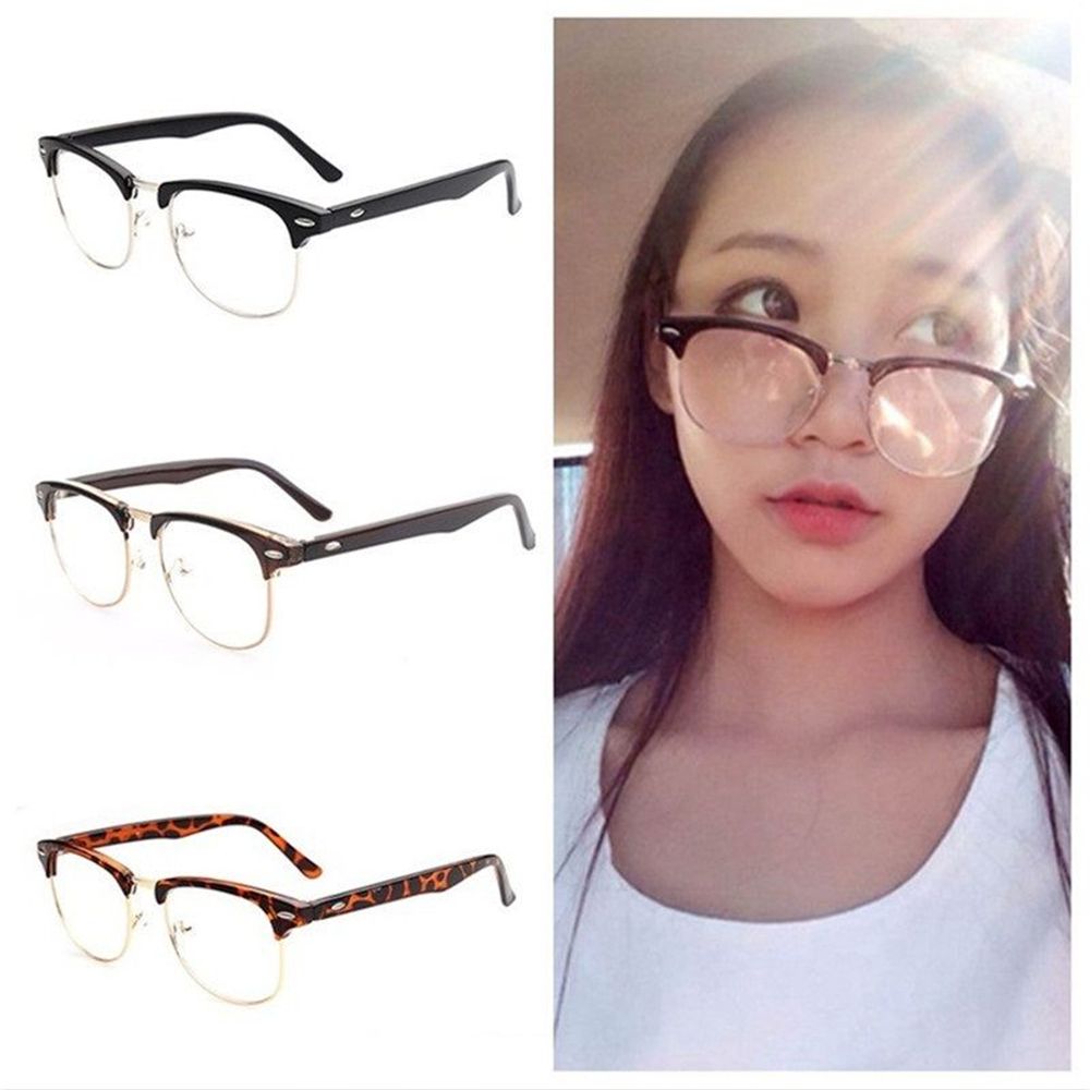 Nerd Geek Retro Vintage Eyewear Half Frame Clear L... – Vicedeal