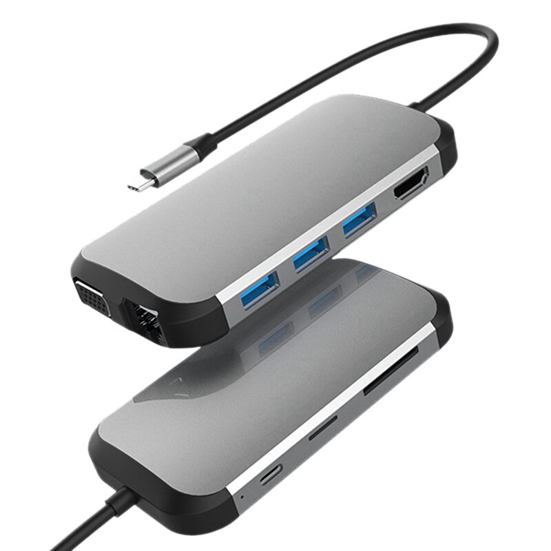 USB C HUB Multiport Adapter 9-In-1 With Ethernet 1... – Grandado