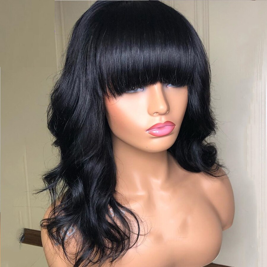 Long Wavy Black Color Synthetic Hair Wig For Women... – Vicedeal