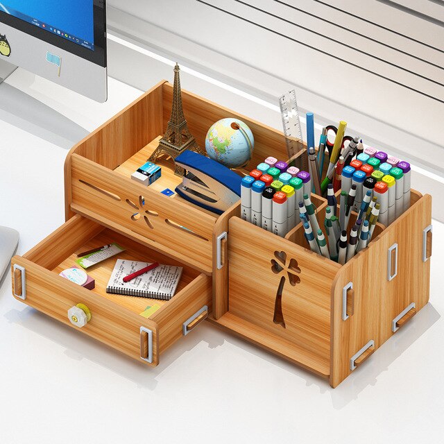 Student Desktop Marker Organizer Storage Box Brush... – Vicedeal